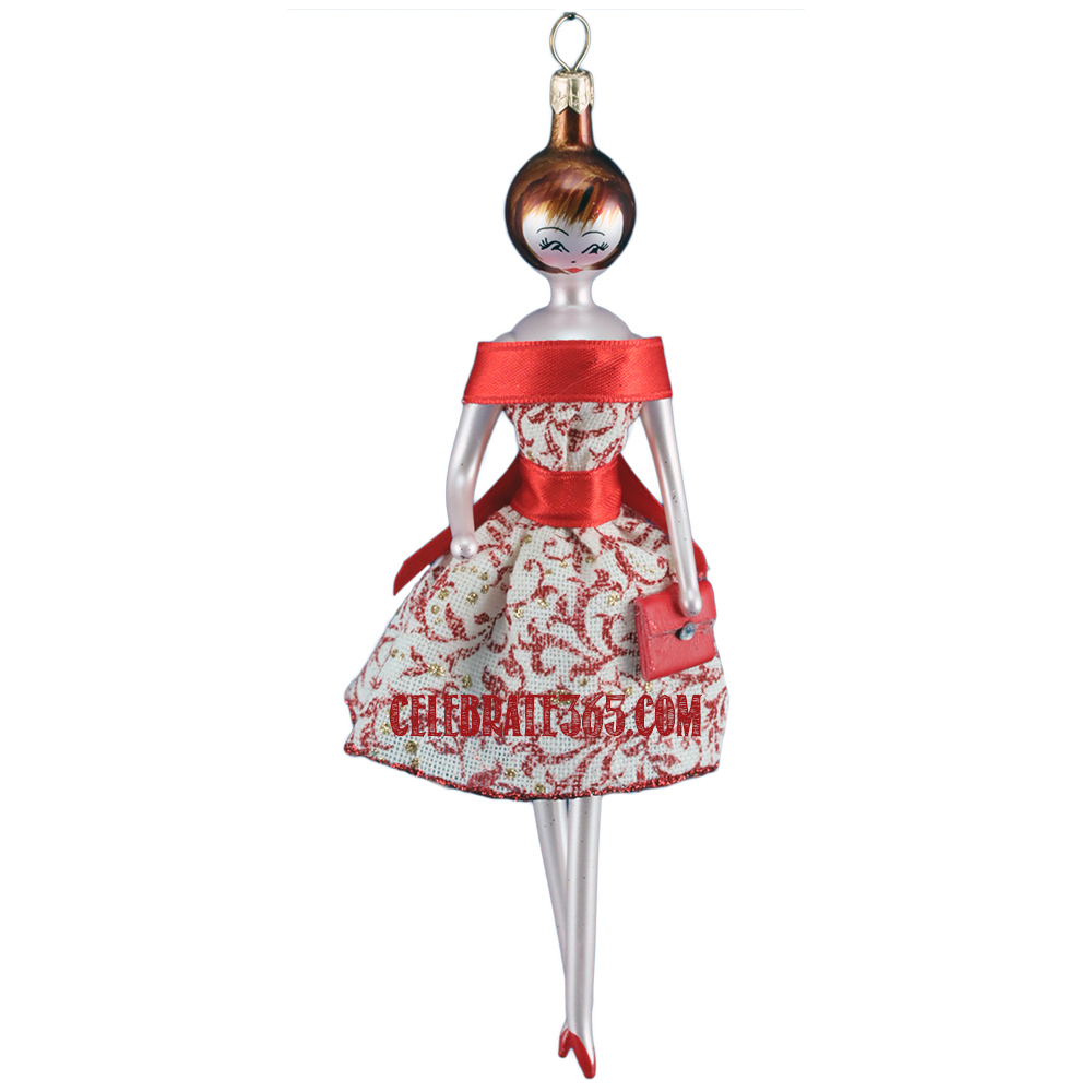 Soffieria De Carlini, Fashion Lady in Red & White Dress