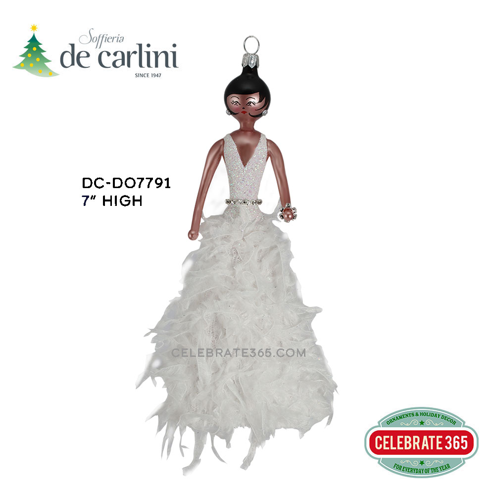Soffieria De Carlini, Woman of Color in Feathery White Gown ...