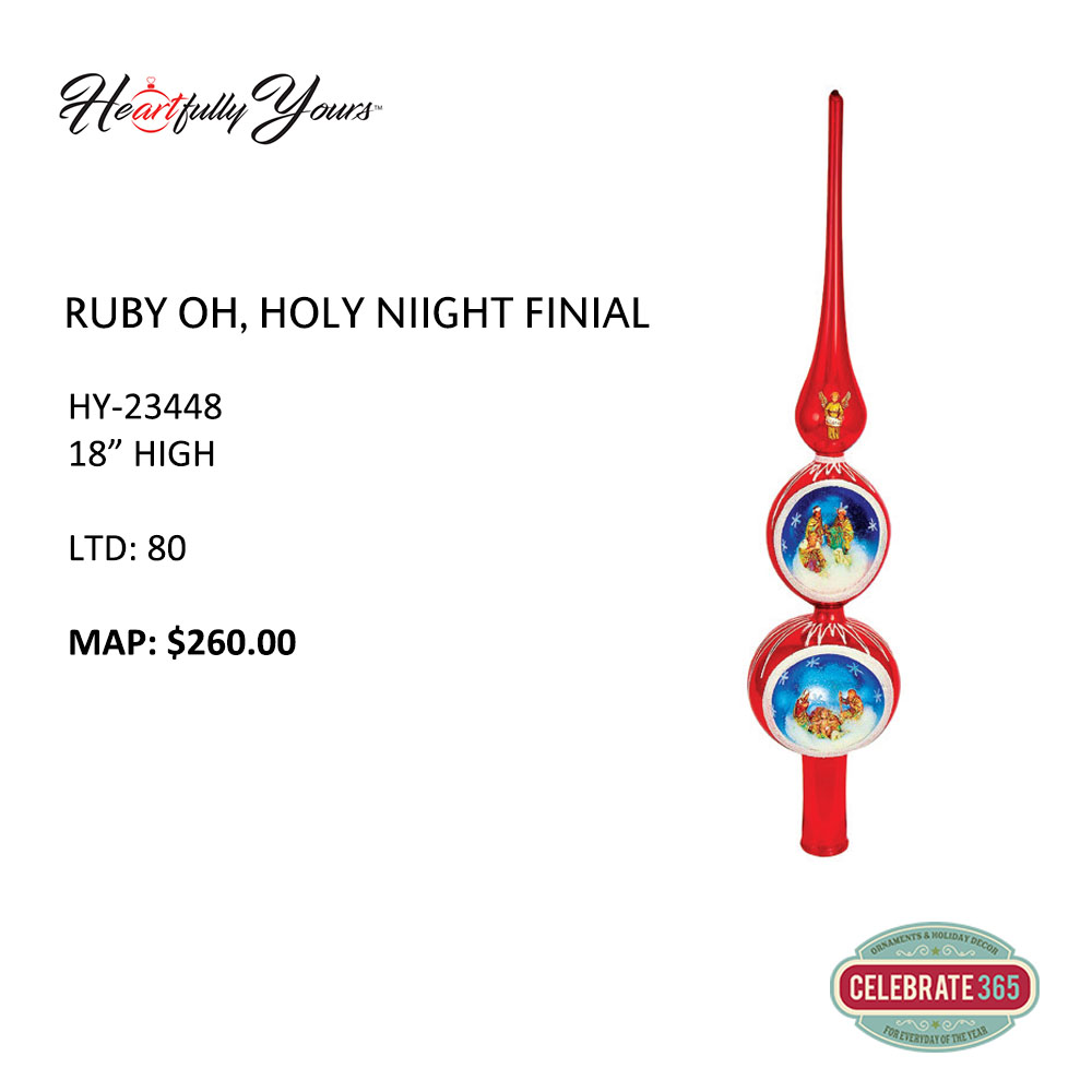 HeARTfully Yours™ Ruby Oh, Holy Night Finial | Celebrate365.com